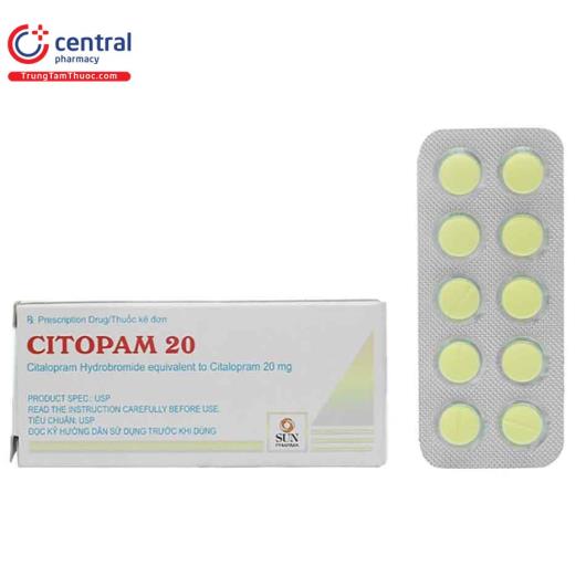 Thuốc Citopam 20 - Thuốc điều trị trầm cảm lo âu, rối loạn ám ảnh