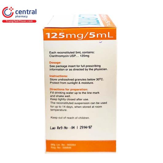 Thuốc Claritek 125mg/5ml: tác dụng, chỉ định, liều dùng