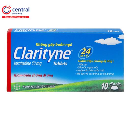 Thuốc dị ứng Clarityne (Loratadine 10mg) viên nén: chỉ định, giá bán