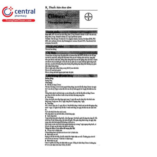 Thuốc tránh thai hàng ngày Climen: Cách dùng – liều dùng