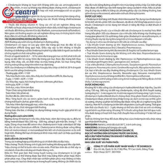 [CHÍNH HÃNG] Thuốc kháng sinh Clindamycin 150mg Domesco: chỉ định,giá