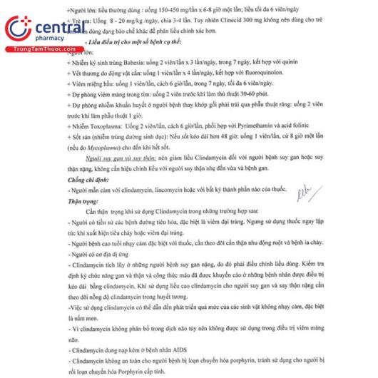 Thuốc Clinecid 300mg: tác dụng, cách dùng và lưu ý sử dụng