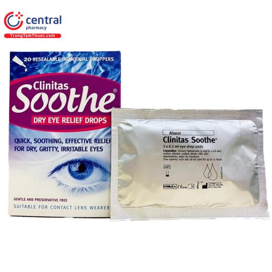 [CHÍNH HÃNG] Nhỏ mắt Clinitas Soothe 0.4% dưỡng mắt giảm khô