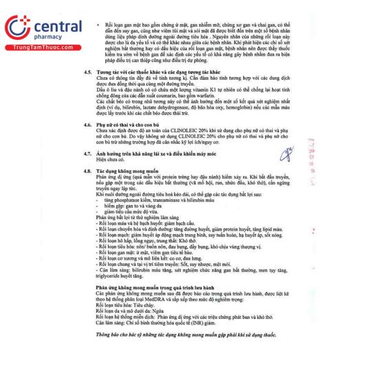 Thuốc Clinoleic 20% 250ml cung cấp dinh dưỡng, nâng cao sức khoẻ