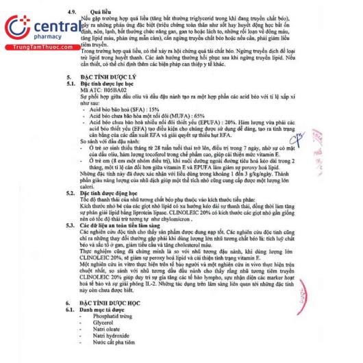 Thuốc Clinoleic 20% 250ml cung cấp dinh dưỡng, nâng cao sức khoẻ