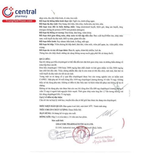 [CHÍNH HÃNG] Thuốc Clopicure - Thuốc ngừa biến cố do xơ vữa động mạch
