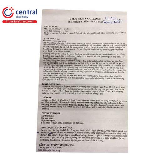 [CHÍNH HÃNG] Thuốc Cocilone (Hộp 10 viên) - Thuốc điều trị bệnh Gout