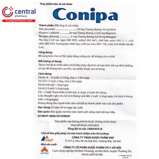 [CHÍNH HÃNG] Thuốc Conipa - Bổ sung Kẽm, tăng cường hấp thu cho trẻ
