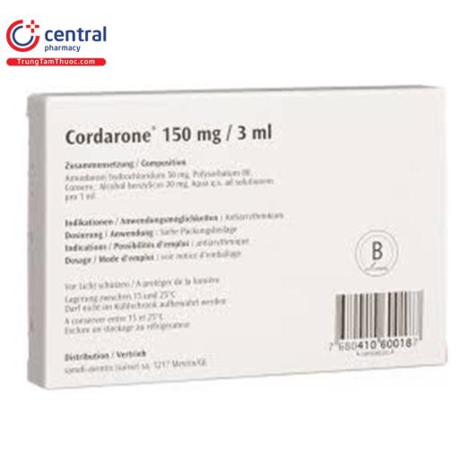 [CHÍNH HÃNG] Thuốc Cordarone 150mg/3ml - điều trị rối loạn nhịp tim
