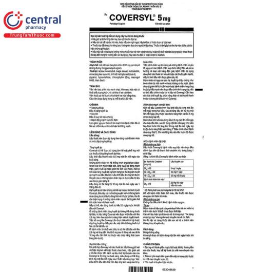 [CHÍNH HÃNG] Thuốc Coversyl 5mg giúp giảm huyết áp hiệu quả