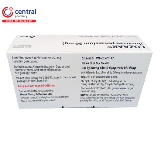 Thuốc Cozaar 50mg (Losartan 50mg) - Thuốc điều trị tăng huyết áp