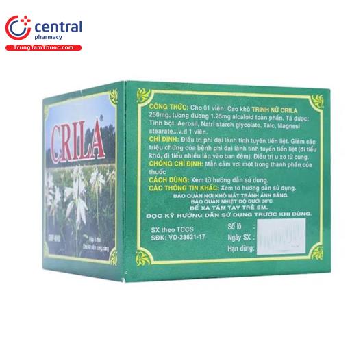 Thuốc Crila hỗ trợ giảm triệu chứng phì đại tiền liệt tuyến lành tính