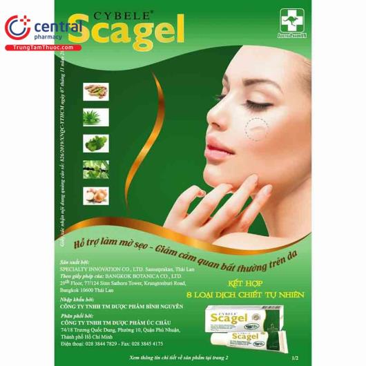 Thuốc Cybele Scagel 19g làm mờ sẹo và cảm quan bất thường trên da