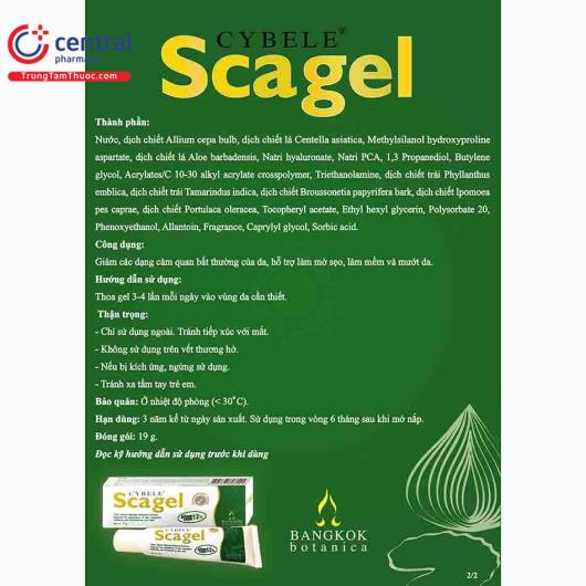 Thuốc Cybele Scagel 19g làm mờ sẹo và cảm quan bất thường trên da