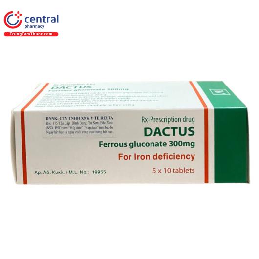 [CHÍNH HÃNG] Thuốc Dactus 300mg điều trị thiếu máu do thiếu sắt