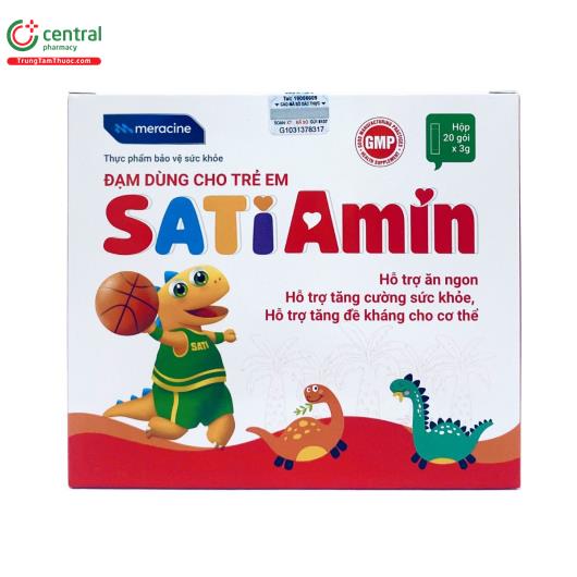 Thuốc Đạm dùng cho trẻ em SatiAmin giúp hỗ trợ ăn ngon, tăng đề