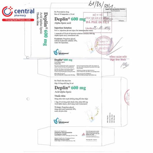Thuốc Deplin 600mg điều trị tiểu đường, viêm đa dây thần kinh