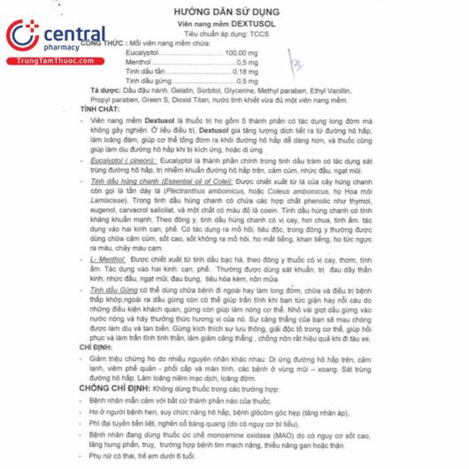 [CHÍNH HÃNG] Thuốc Dextusol trị dứt điểm ho, cảm lạnh, làm loãng đờm