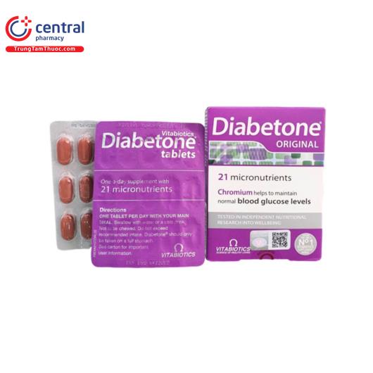 Vitabiotics Diabetone Tablets cân bằng dinh dưỡng ở người tiểu đường