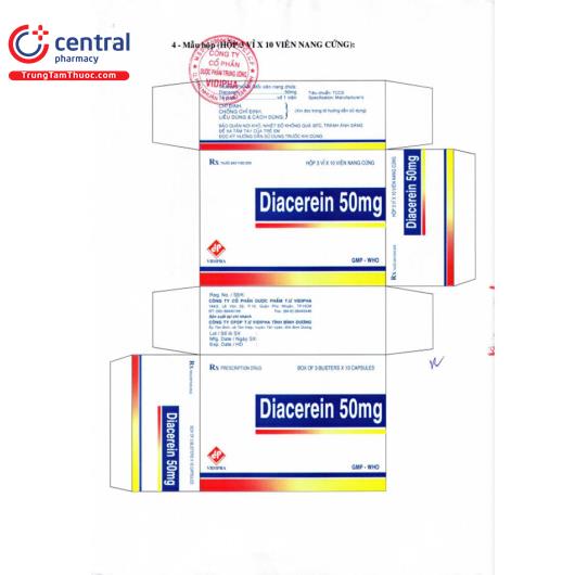 [CHÍNH HÃNG] Thuốc Diacerein 50mg (Vidipha) điều trị thoái hóa khớp