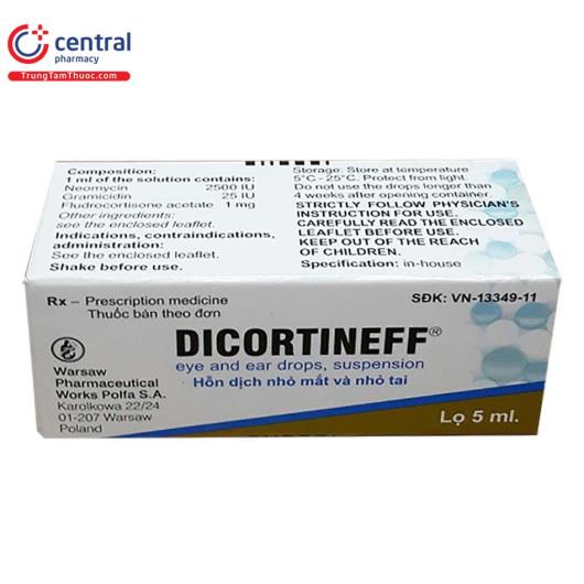 Thuốc nhỏ mắt Dicortinef chai 5ml: tác dụng, liều dùng và cách dùng