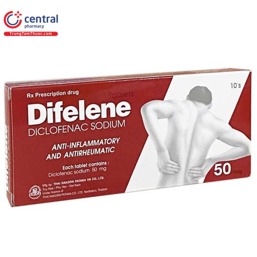 Thuốc Difelene (Diclofenac 50mg) - giảm đau xương khớp