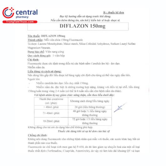 [CHÍNH HÃNG] Thuốc Diflazon 150mg điều trị nhiễm nấm Candida