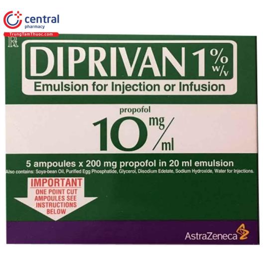 [ CHÍNH HÃNG] Thuốc Diprivan 10mg/ml 20ml gây mê trong phẫu thuật