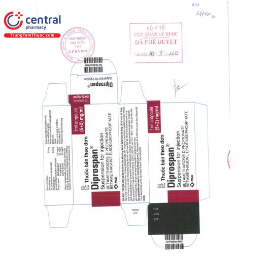Thuốc Diprospan 1ml: tác dụng, cách dùng và lưu ý sử dụng