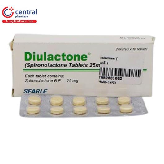 Thuốc Diulactone 25mg điều trị tăng huyết áp, trị phù