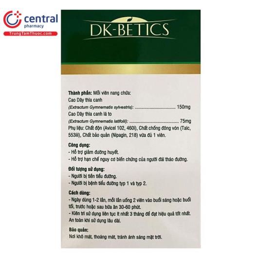 [CHÍNH HÃNG] Thuốc DK-Betics (lọ 60 viên)-Hỗ trợ điều trị tiểu đường