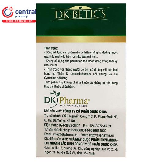 [CHÍNH HÃNG] Thuốc DK-Betics (lọ 60 viên)-Hỗ trợ điều trị tiểu đường