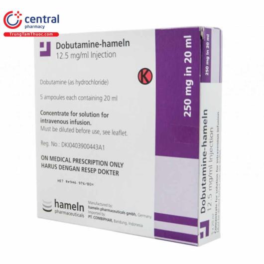 [CHÍNH HÃNG] Thuốc Dobutamine-hamelm 12.5mg/ml tác dụng lên tim