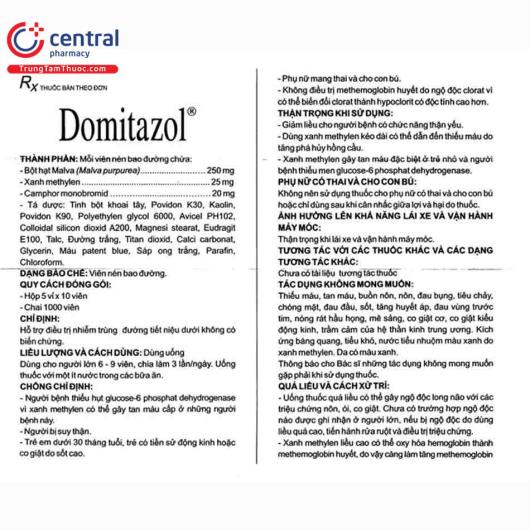 Thuốc Domitazol: Cách dùng – liều dùng, lưu ý khi sử dụng