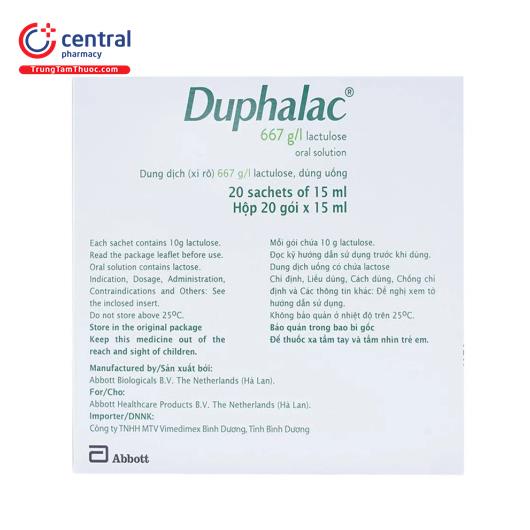 Thuốc Duphalac 667g/l - Thuốc điều trị táo bón, hôn mê gan
