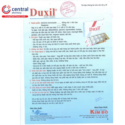 Thuốc Duxil Servier: tác dụng, đối tượng sử dụng, lưu ý khi dùng