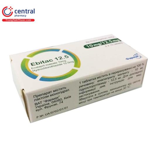 Thuốc điều trị cao huyết áp Ebitac 12.5: Tác dụng và liều dùng