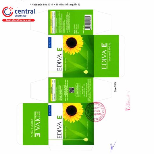 [CHÍNH HÃNG] Ediva E dự phòng và điều trị thiếu vitamin E