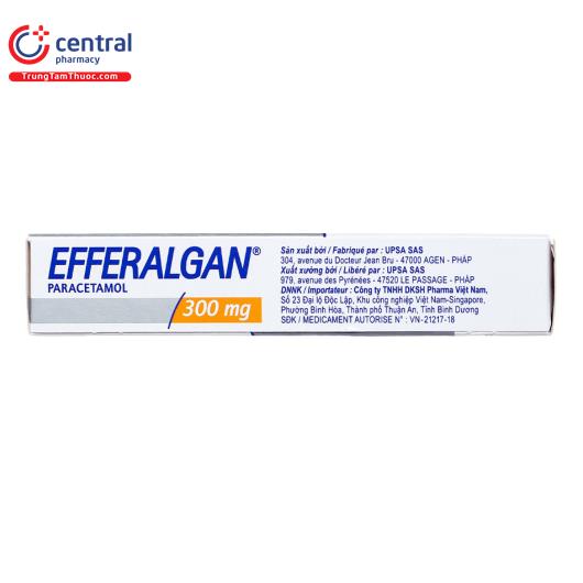 Viên nhét hậu môn hạ sốt giảm đau Efferalgan 300mg cho trẻ 3 đến 9 tuổi