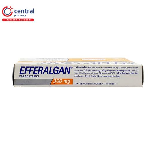 Viên nhét hậu môn hạ sốt giảm đau Efferalgan 300mg cho trẻ 3 đến 9 tuổi