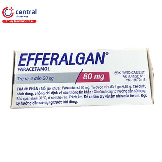 Thuốc Efferalgan 80mg (gói) - Điều trị các cơn đau nhẹ và vừa, sốt
