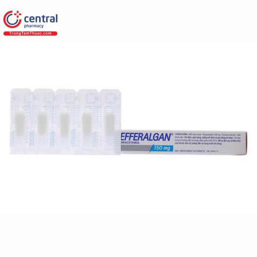 Thuốc đặt hậu môn Efferalgan 150mg hạ sốt, giảm đau nhanh cho trẻ