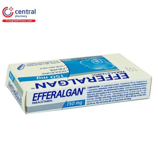 Thuốc đặt hậu môn Efferalgan 150mg hạ sốt, giảm đau nhanh cho trẻ