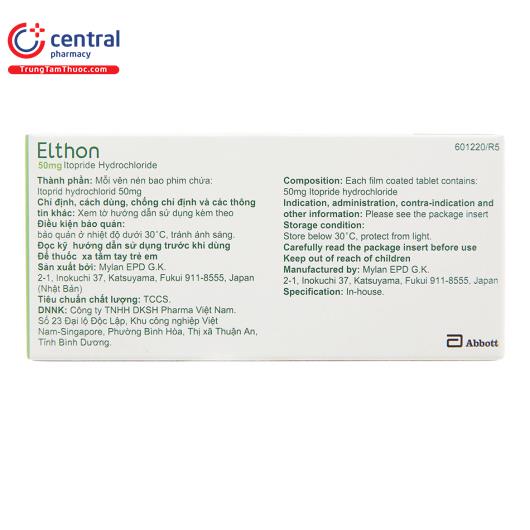Thuốc Elthon 50mg - chống viêm loét dạ dày: tác dụng và thận trọng