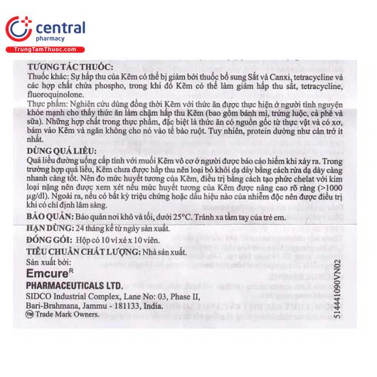 [CHÍNH HÃNG] Thuốc Emzinc 20mg - điều trị tiêu chảy ở trẻ nhỏ