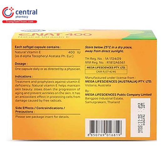 [CHÍNH HÃNG] Thuốc Enat 400 bổ sung Vitamin E duy trì làn da khỏe đẹp