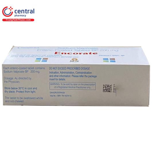 [CHÍNH HÃNG] Thuốc Encorate 200mg điều trị động kinh cục bộ