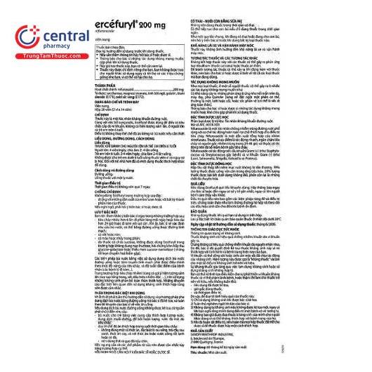 Thuốc Ercefuryl 200mg - thuốc điều trị tiêu chảy cấp giá bao nhiêu?