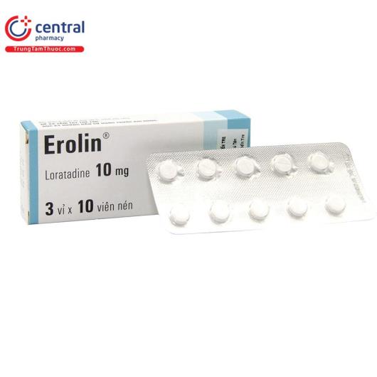 Thuốc Erolin 10mg - Thuốc có tác dụng chống dị ứng