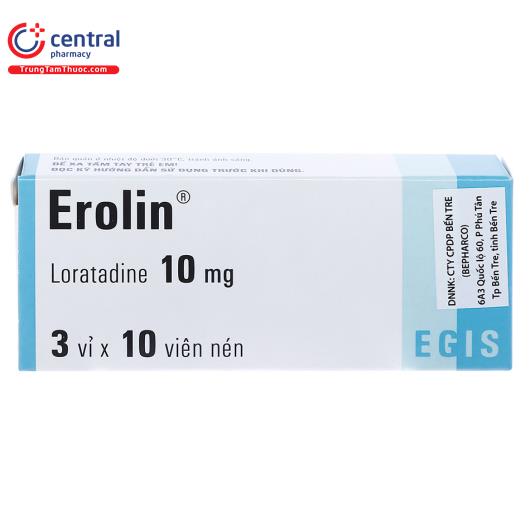 Thuốc Erolin 10mg - Thuốc có tác dụng chống dị ứng
